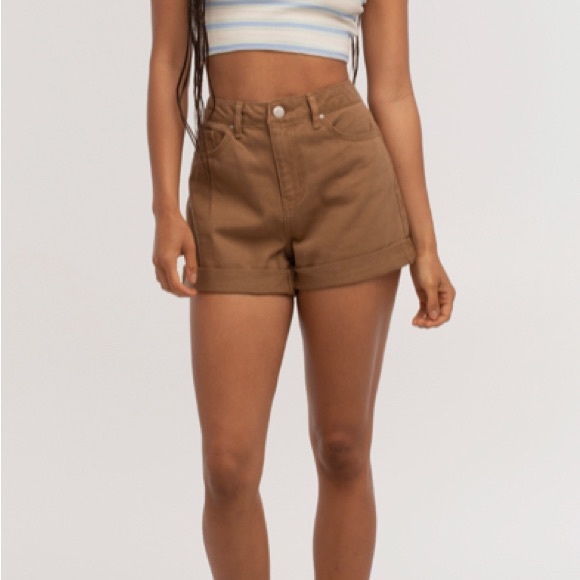 RSQ | Shorts | Rsq Brown Size 27 Mom Super High Rise Shorts | Poshmark